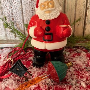 Vintage Royalite Santa Bubble Light 1950s Hard Plastic Royalite Jolly ...
