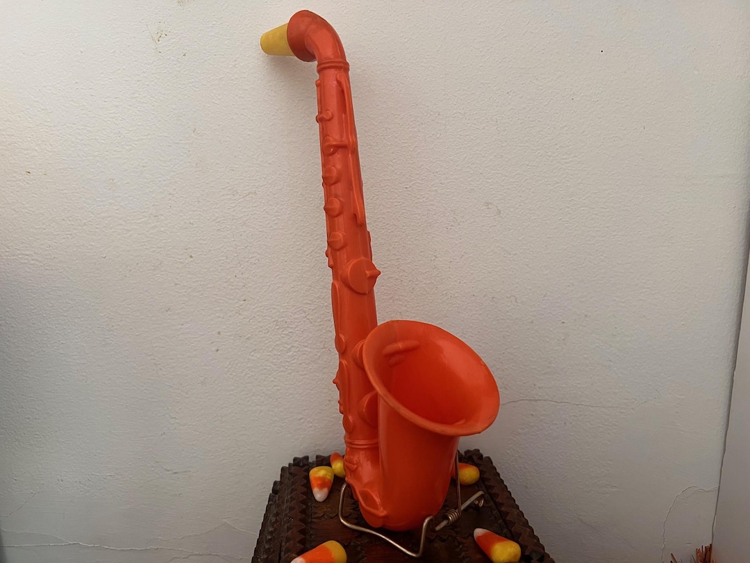 Vintage Halloween Large Hard Plastic Saxophone 9inch Horn Tico Toys ...