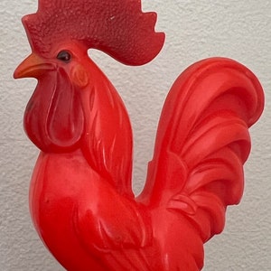 Vintage Knickerbocker Rooster Perfectly Wonderful Hard Plastic Rooster ...