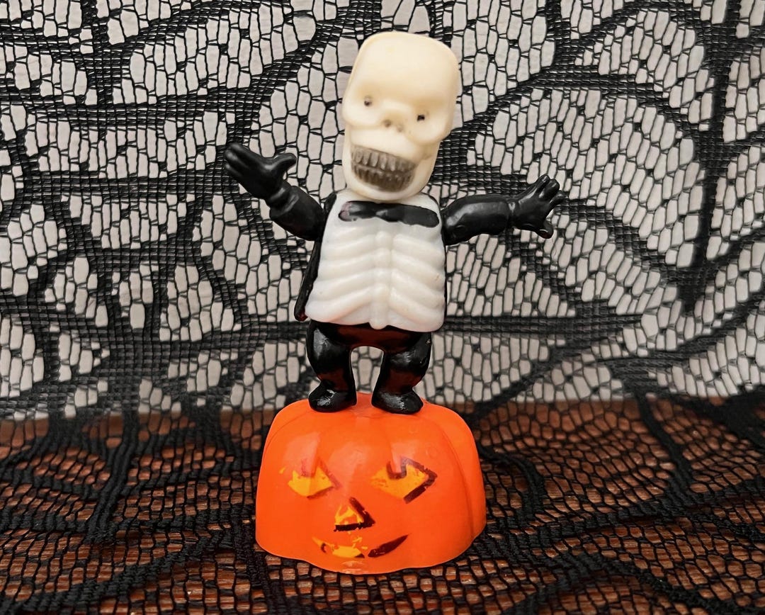 Vintage Fun World Halloween Skeleton Push Puppet 1960s Made in Hong ...