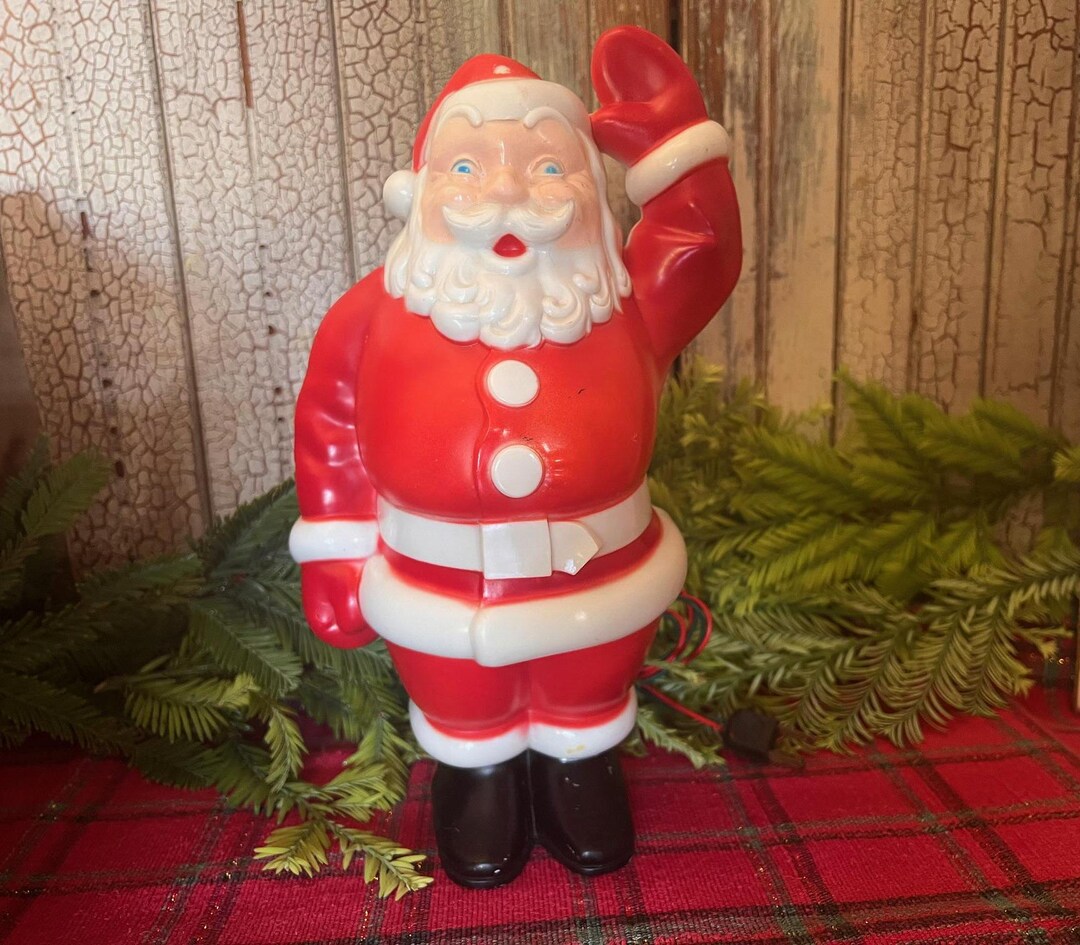 1950's GLOLITE Holiday Illuminated Happi-santa Vintage Christmas Waving ...