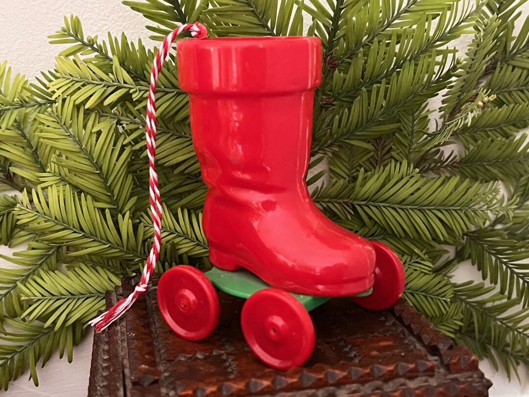 Vintage E. Rosen Christmas Boot Candy Container 1950s Holiday Ornament ...