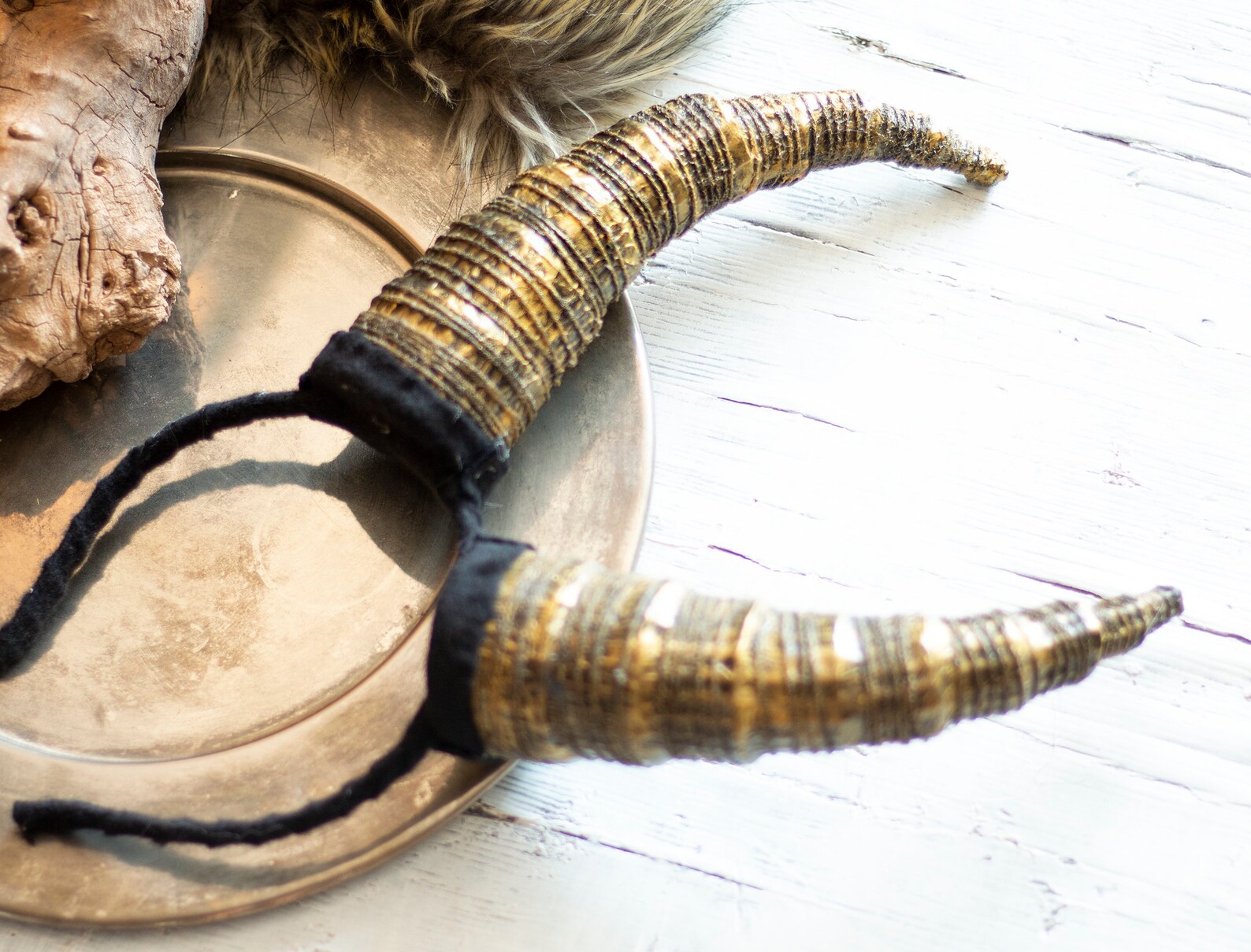 Horns Headpiece Halo Costume Rustic Gold Ram Horn Hairband - Etsy