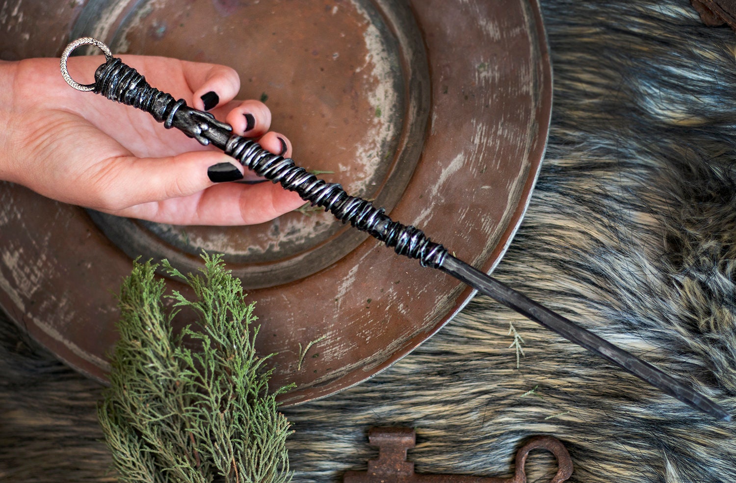 Silver Ring Magic Wand, Ring on Top of the Magic Wand, Geek Accessories ...