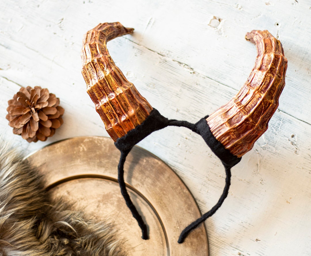 Horns Headpiece Halo Costume Curved Ram Horns Hairband - Etsy