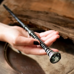 Moon Wand, Magic Wand With a Moon Glass Dome, Silver Wand, Geek ...