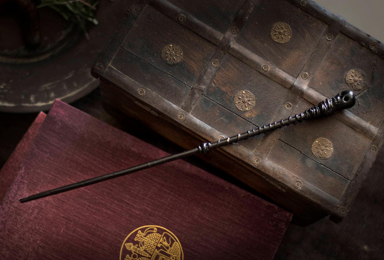 Skull Wand Magic Wand With a Black Skull Black Wand Geek - Etsy