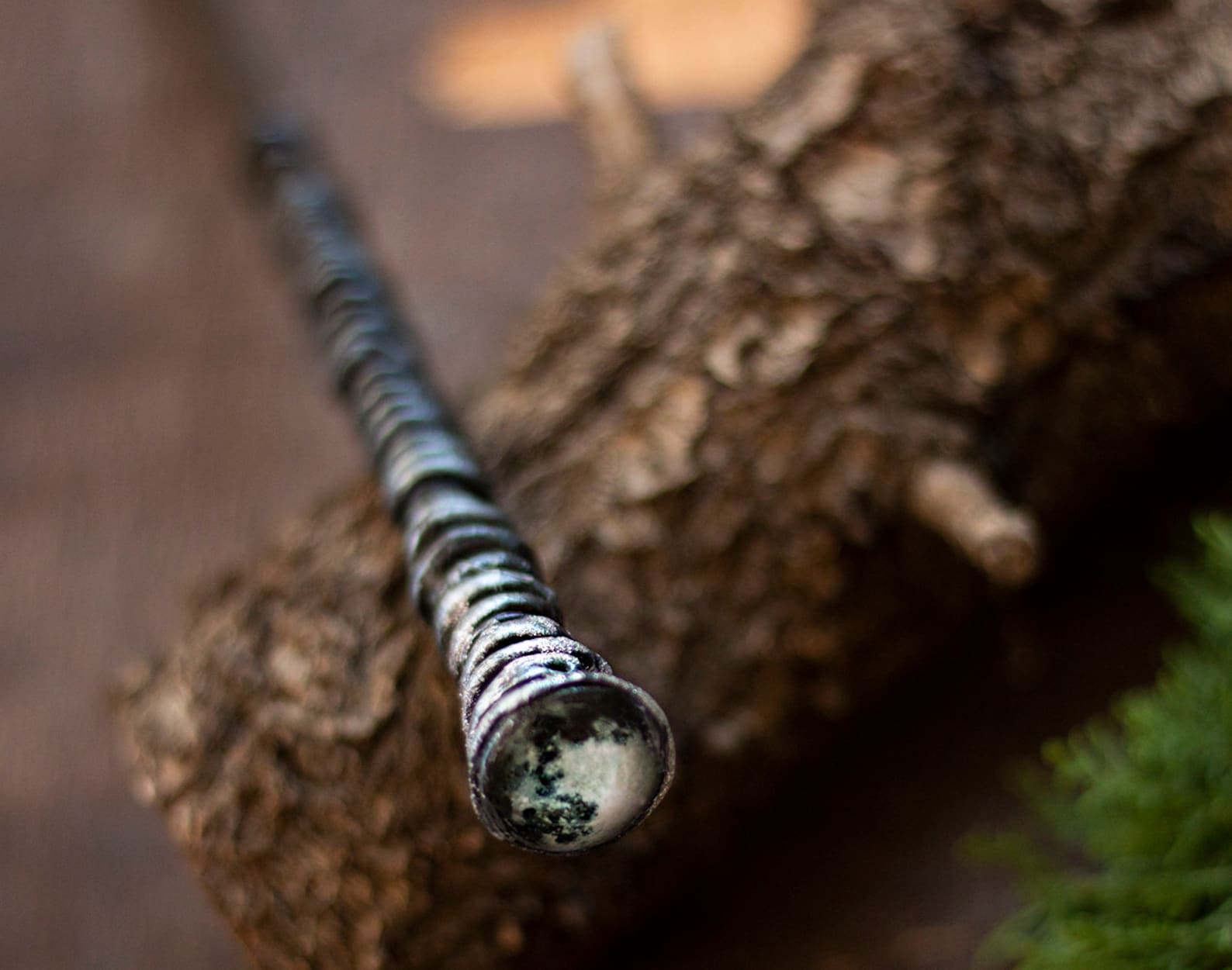 Moon Wand Magic Wand with a Moon Glass Dome Silver Wand | Etsy