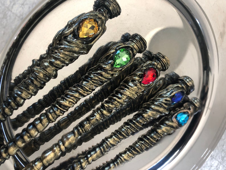 Magic Wand With Crystal Choose Color Gold Magic Wand Geek - Etsy