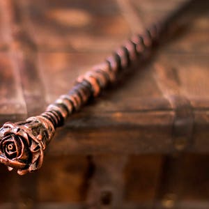 Rose Wand, Magic Wand With a Rose, Bronze Magic Wand, Geek Accessories ...