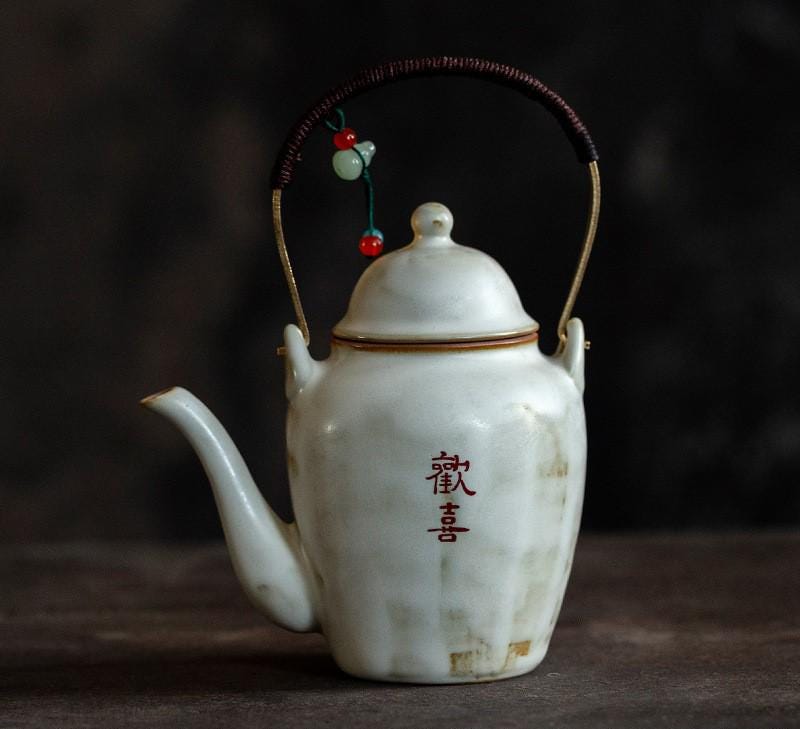 Handmade Porcelain Tea Set: Double Happiness Calligraphy, Chinese ...