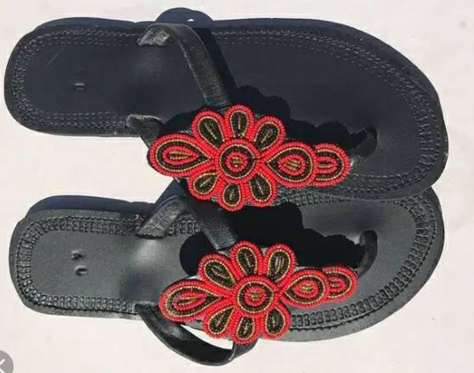 ON SALE African Beaded Sandals for Women Maasai Beaded - Etsy