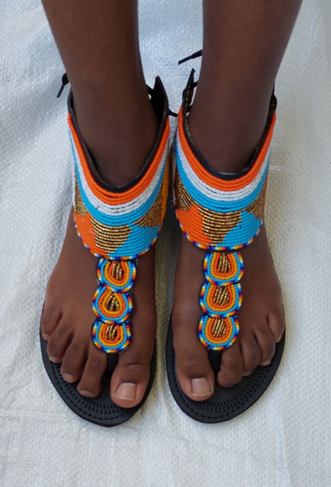 ON SALE African Beaded Sandals for Women- Maasai Beaded Sandals for ...