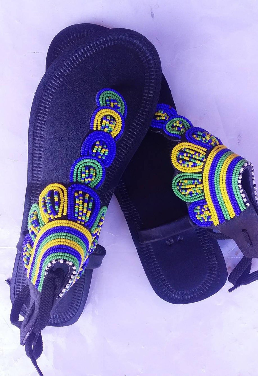 ON SALE African Beaded Sandals for Women- Maasai Beaded Sandals for ...