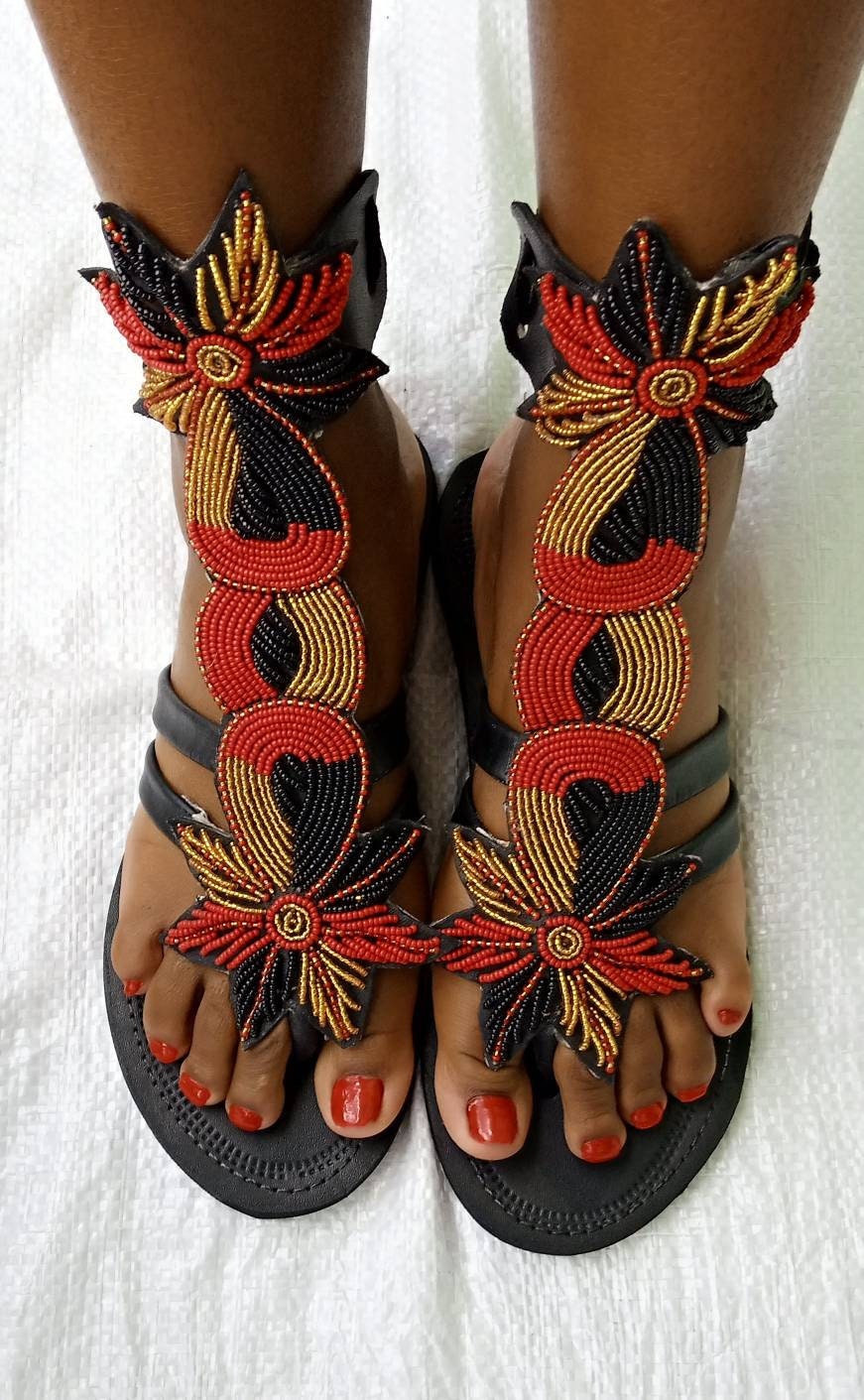 ON SALE African Gladiator Sandal/gold Sandals/sandals for - Etsy