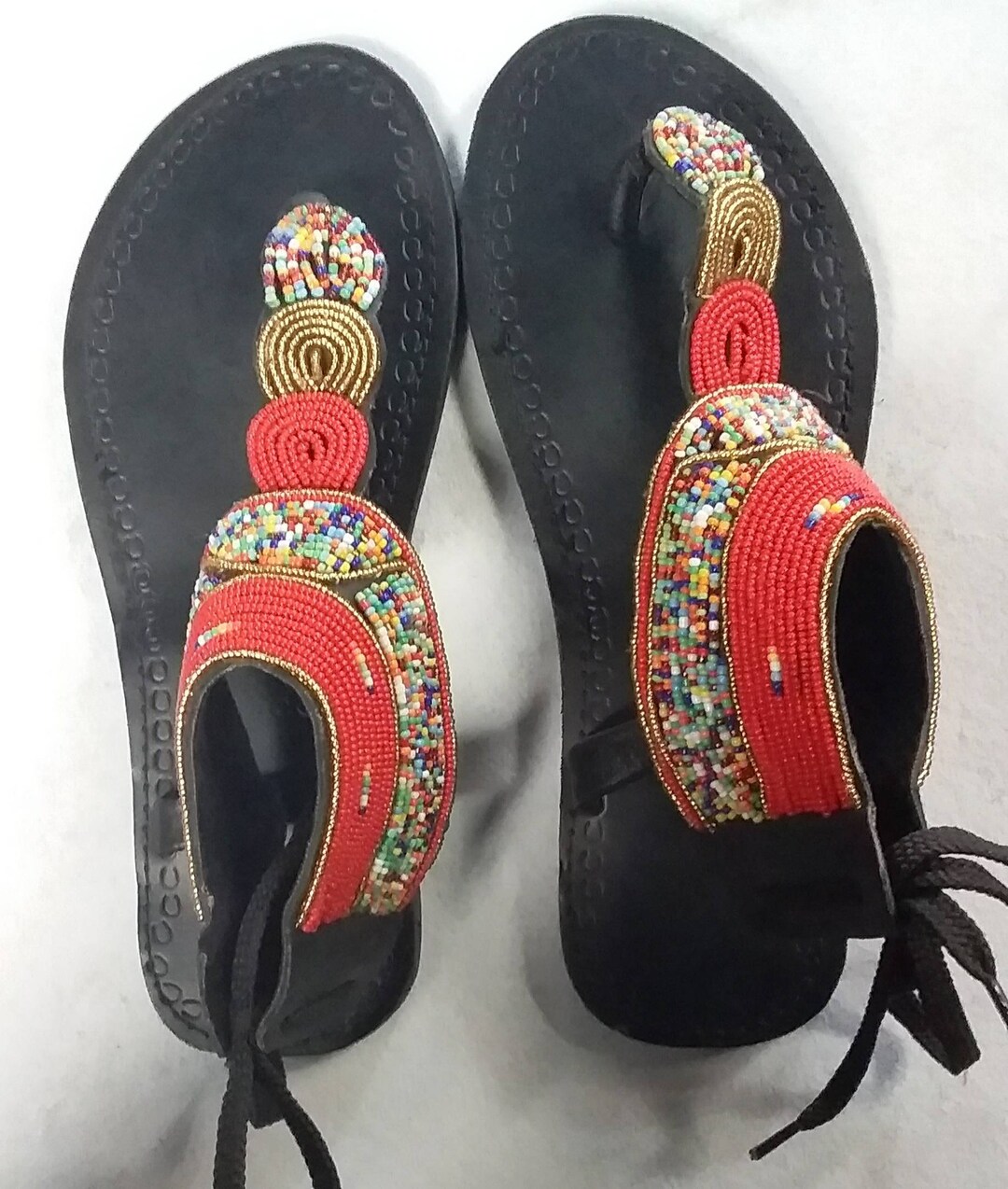 ON SALE African Beaded Sandals for Women- Maasai Beaded Sandals for ...