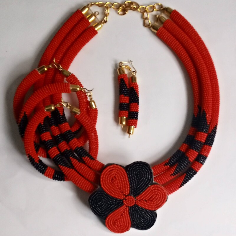 African Jewelry Set - Etsy