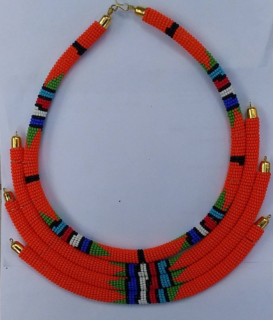 ON SALE African Beaded Necklace- Maasai Jewelry _ Layered Necklace ...