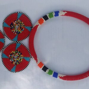 ON SALE African Beaded Pendant_ Maasai Necklace _ Kenyan Necklaces ...