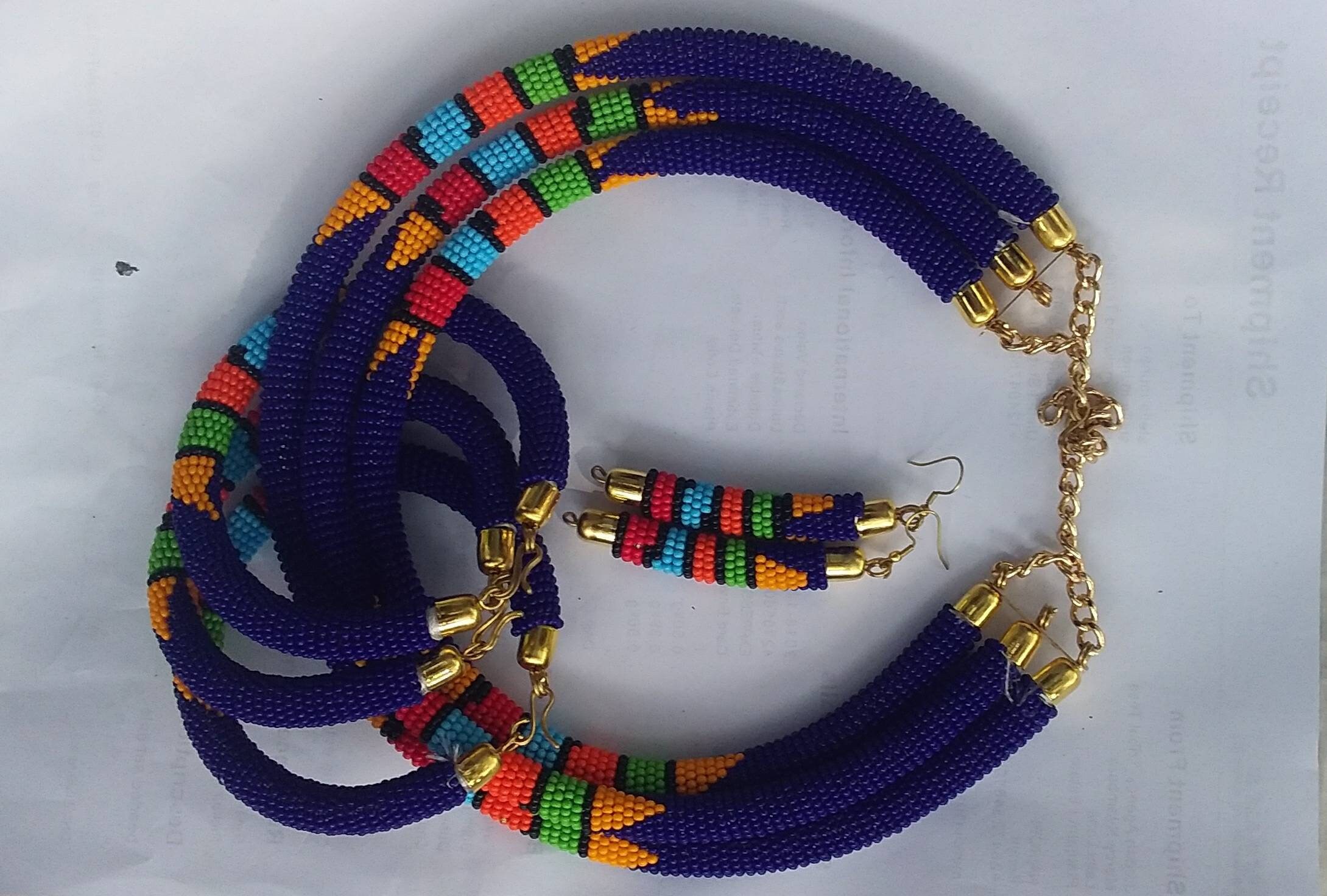 On Sale African Jewelry Set Maasai Beaded Necklace For Women Etsy