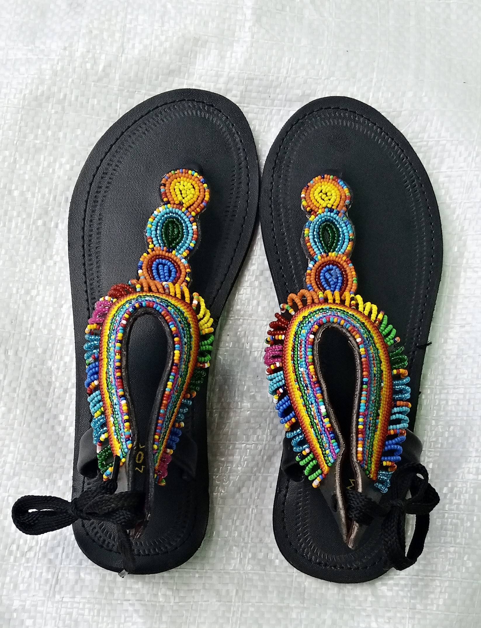 ON Saleafrican Beaded Sandals for Women Maasai Beaded | Etsy