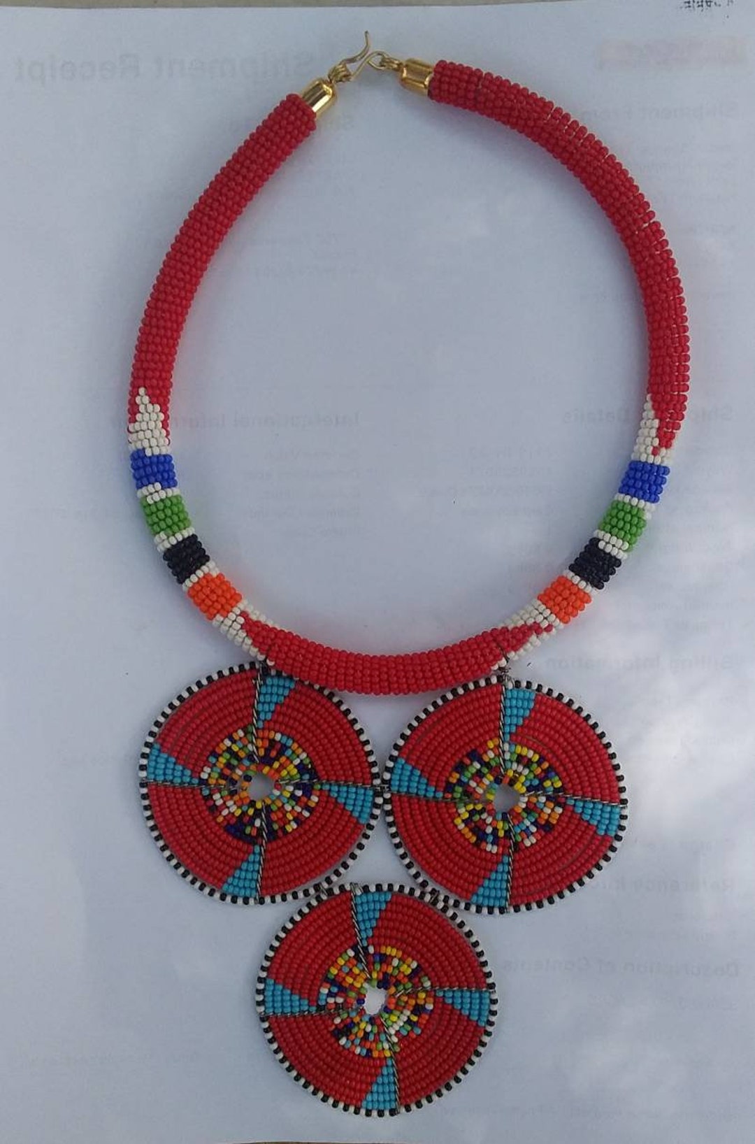 ON SALE African Beaded Pendant_ Maasai Necklace _ Kenyan Necklaces ...
