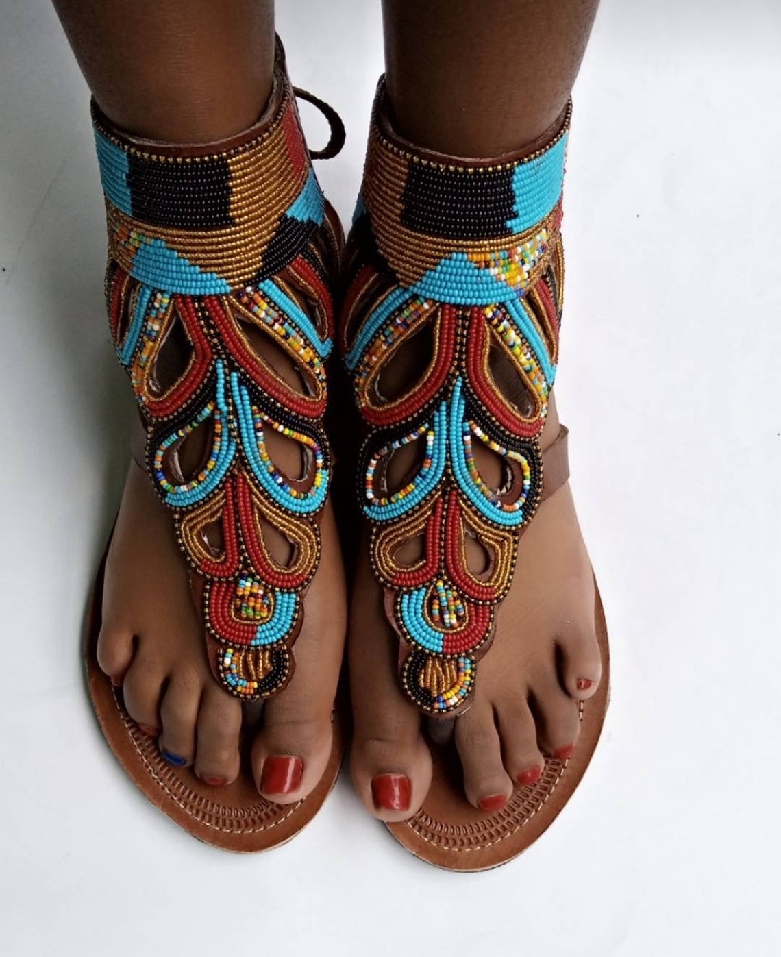 ON SALE African gladiator sandal/Brown sandals/Sandals for | Etsy