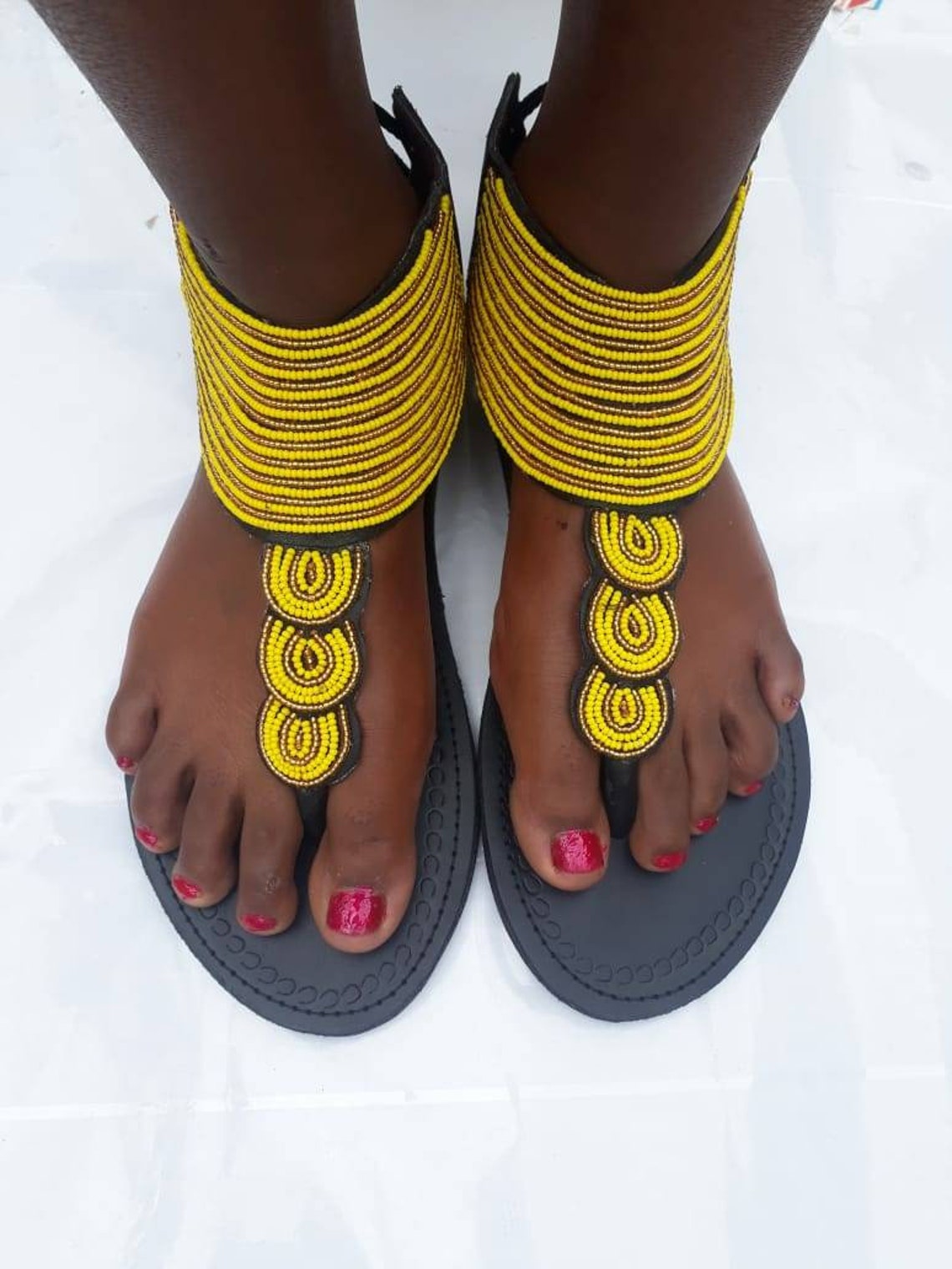 ON SALE African Beaded Sandals for Women Maasai Beaded | Etsy