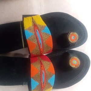 ON SALE !!!african Masai Beaded Sandals _african Leather Sandals ...