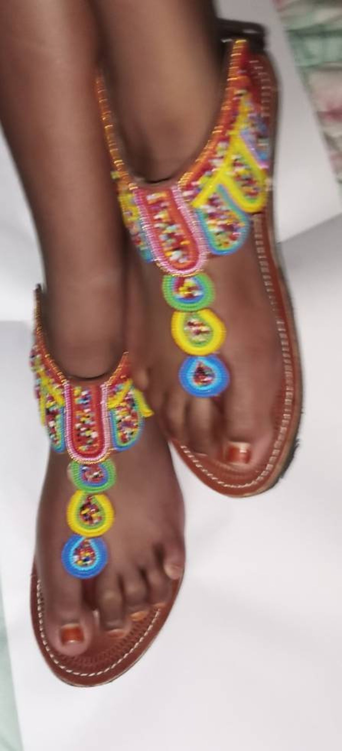 ON SALE Maasai Sandal African Beaded Sandal Kenyan - Etsy