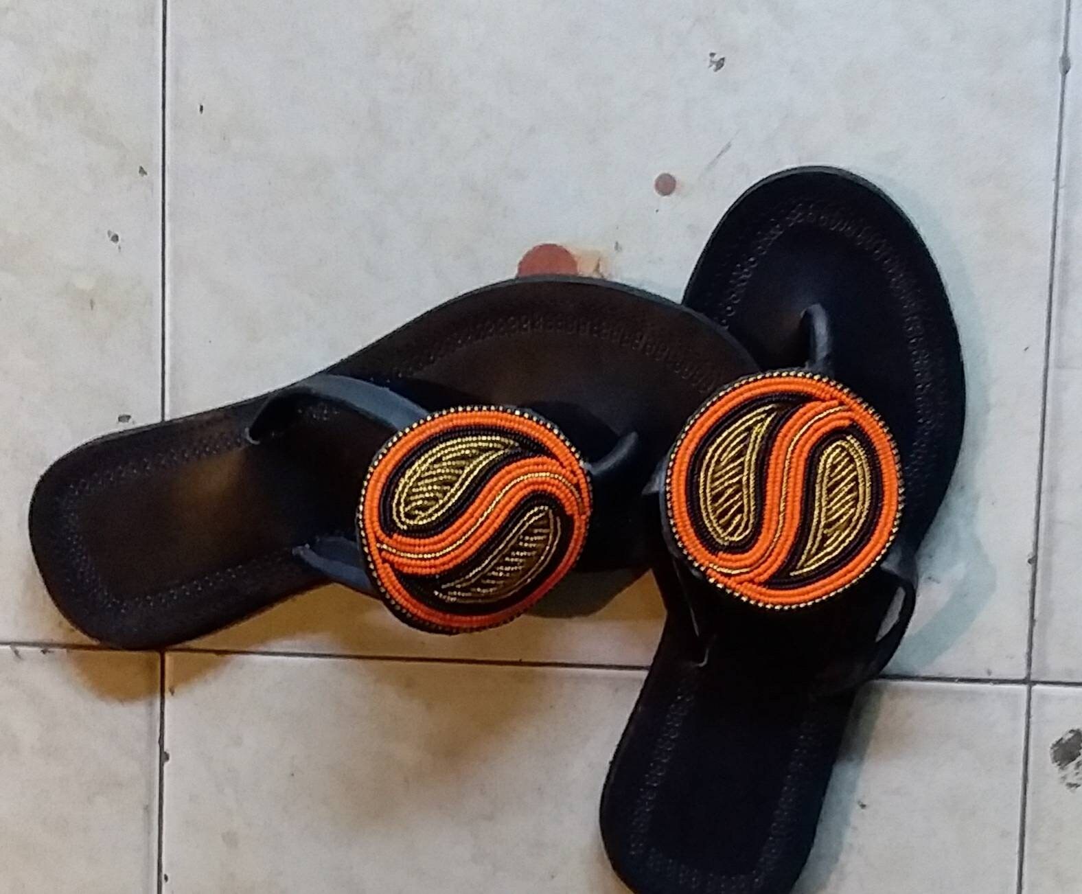 ON SALEWomen sandals Maasai beaded sandals Leather Sandals | Etsy