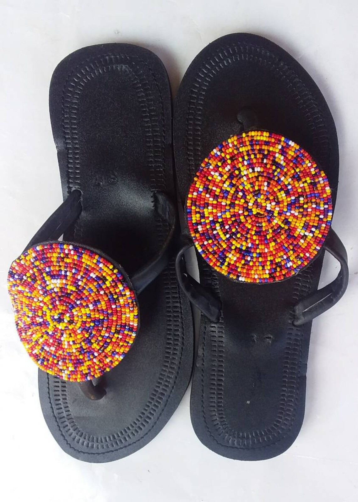 ON SALE Maasai Beaded Sandals African Beaded Sandals | Etsy
