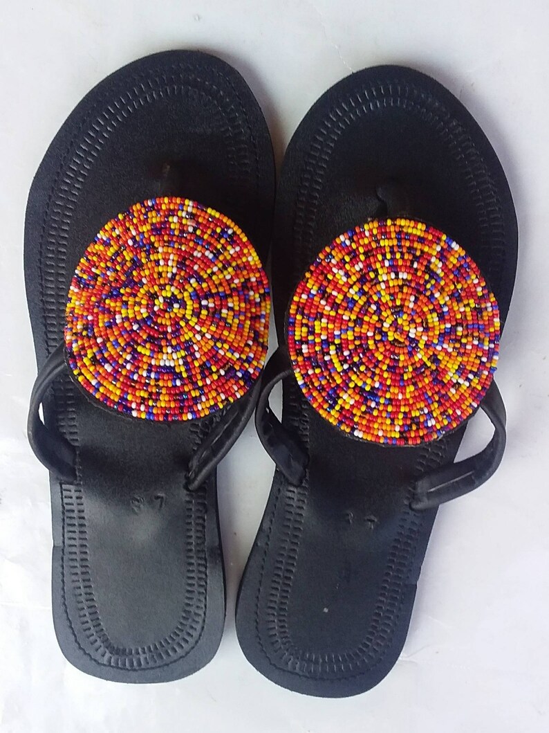 ON SALE Maasai Beaded Sandals African Beaded Sandals | Etsy