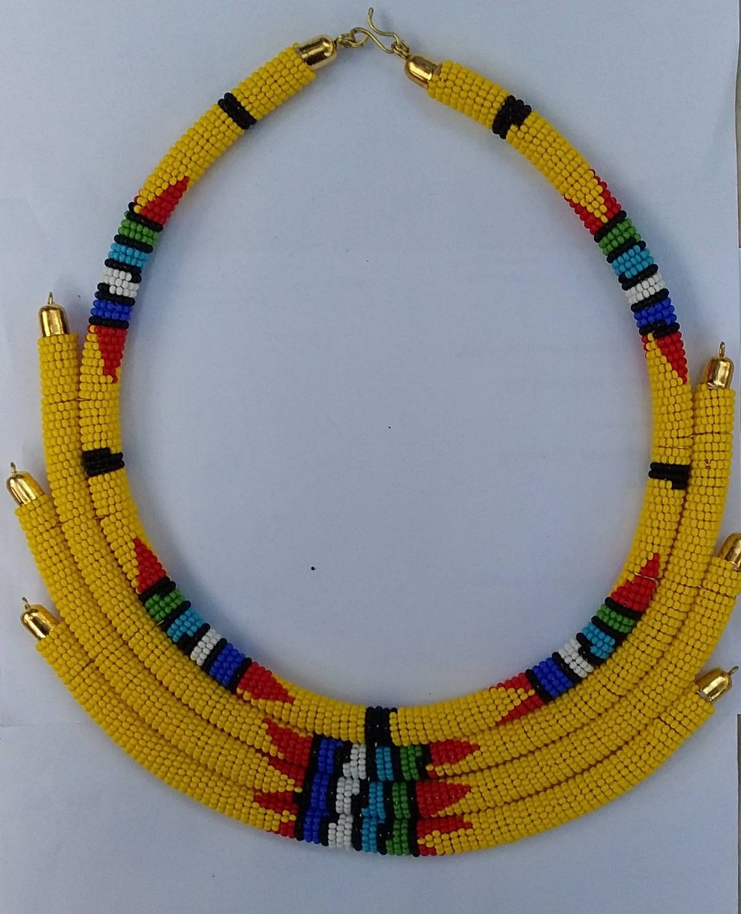 ON SALE African Beaded Necklace Maasai Jewelry _ Layered Necklace ...