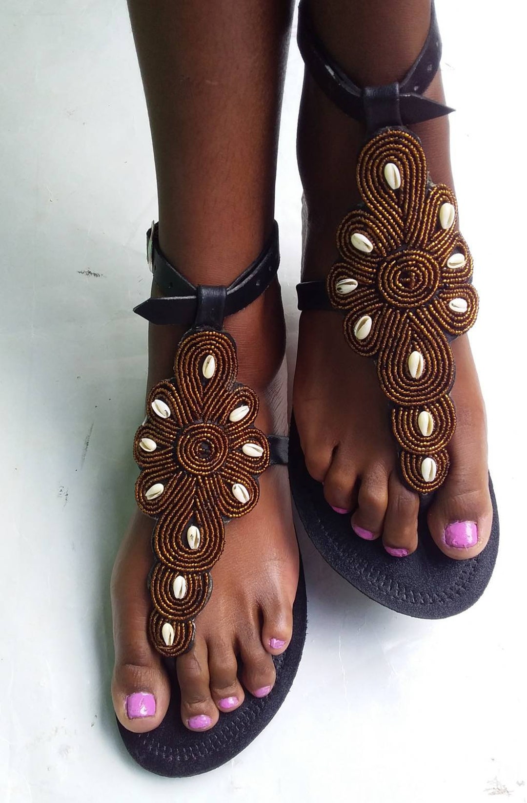 ON SALE Women Shoes - Beaded Masai Sandal - Handmade Sandal - Leather ...