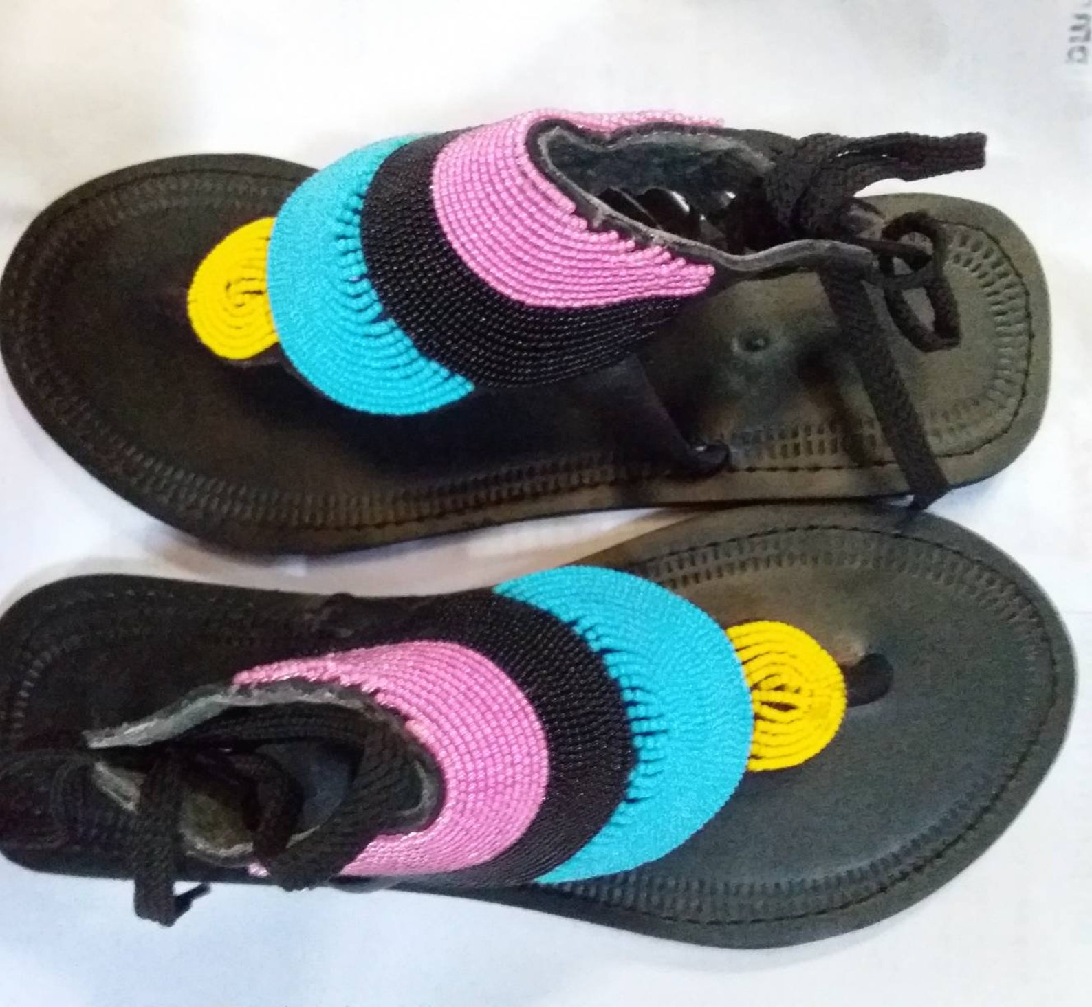 ON SALE Masai Sandal Beaded Masai Sandal Handcrafted Sandal Leather ...