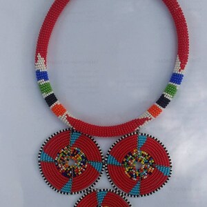 ON SALE African Beaded Pendant_ Maasai Necklace _ Kenyan Necklaces ...