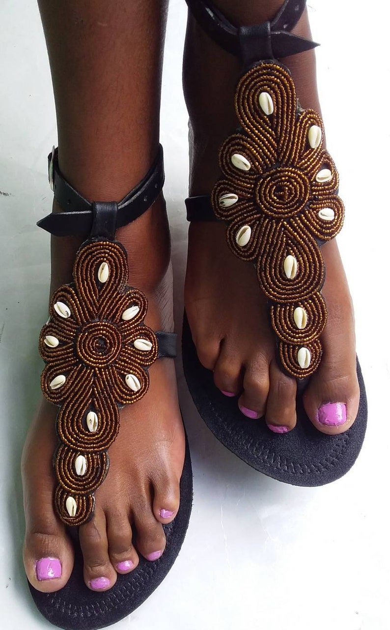 ON SALE Women shoes beaded masai sandal handmade sandal | Etsy