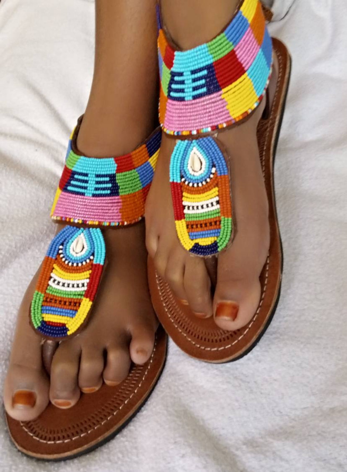 ON SALE Maasai Sandal African Beaded Sandal Kenyan - Etsy
