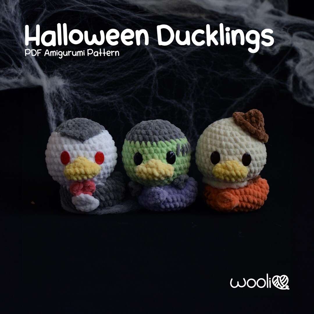Halloween Ducklings PDF Amigurumi Pattern English and Spanish Scarecrow, Vampire and ...