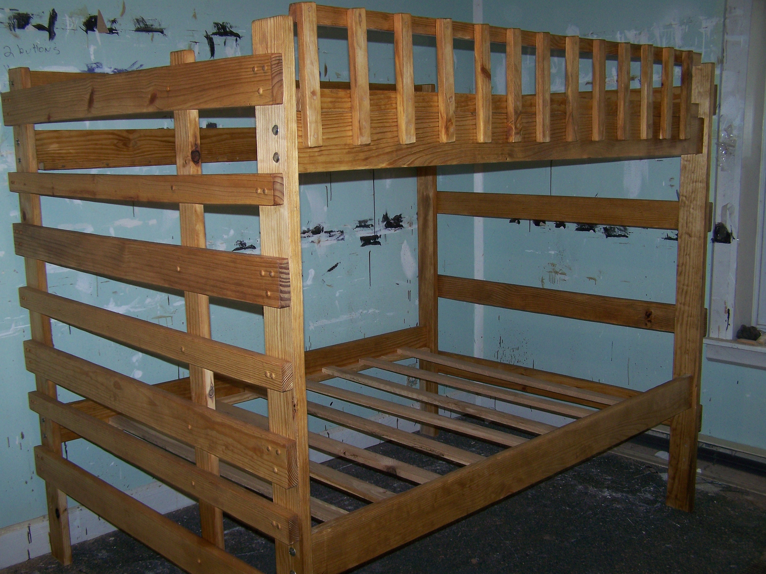 Heavy Duty Queen Over Queen Bunk Bed Customizable Wood Frame - Etsy