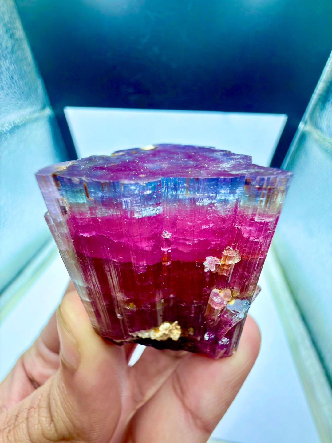 Candy Red Blue Cap Tourmaline Crystal: 82 Gram Gem Grade, Paprock Mine ...