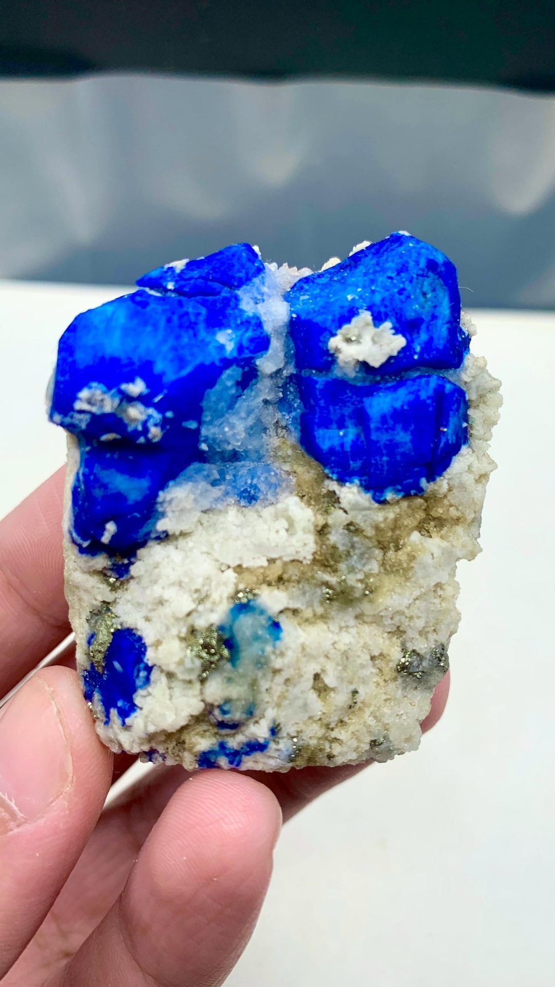 Fluorescent Blue Hauyne Crystal Cluster on Matrix - Afghanistan - Etsy