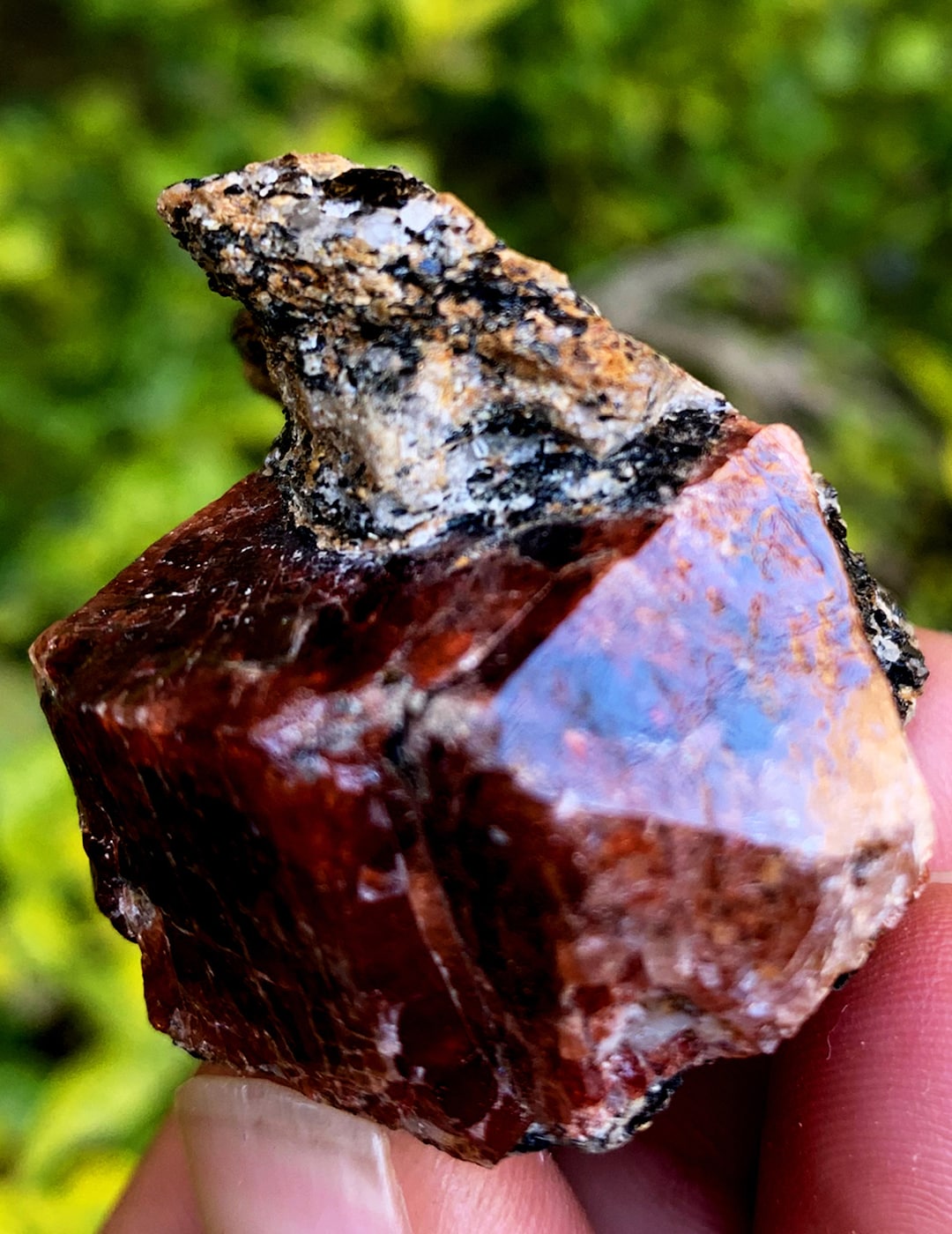 90 Gram Red Zircon Crystal on Matrix From Astore Pakistan.60 X 34 X 38 ...