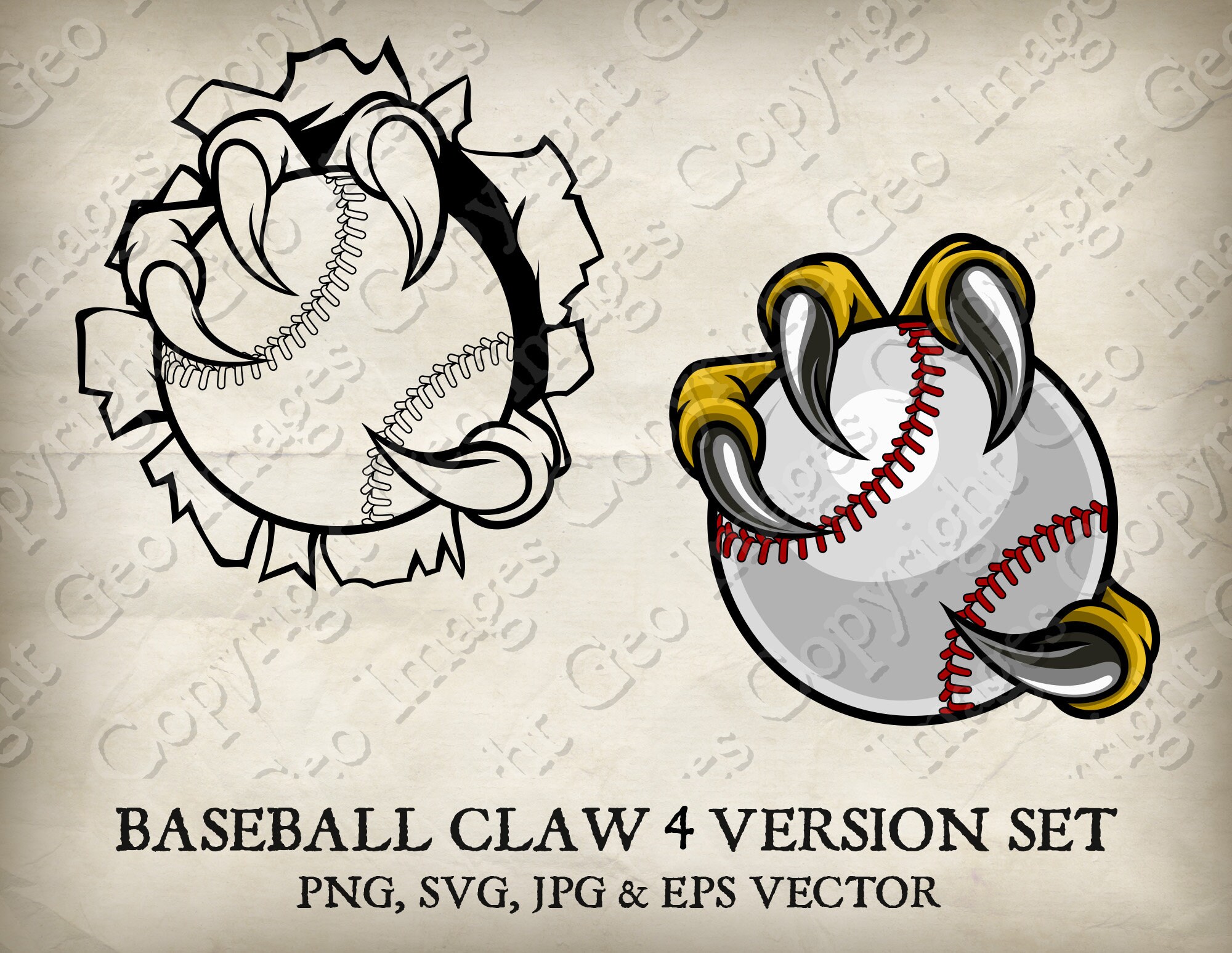 Baseball Monster, Tiger, Wolf, Dragon or Eagle Claw Hand With Talons ...