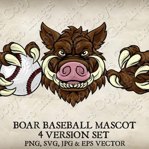 Wild Boar Razorback Warthog Hog Pig Baseball Ball Claws Mascot Boars ...