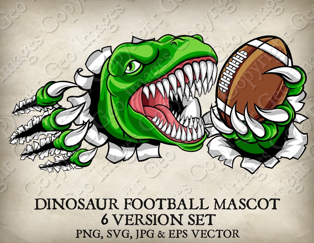 Dinosaur T Rex Raptor American Football Ball Claw Team Mascot Logo ...