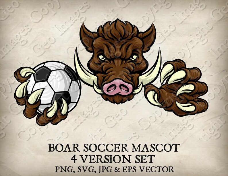 Wild Boar Razorback Warthog Hog Pig Soccer Football Ball Mascot. Boars ...