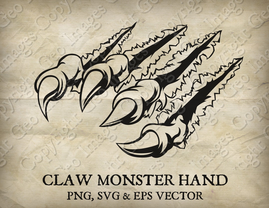 Monster, Tiger, Dragon or Eagle Claw Hand With Talons Ripping and ...