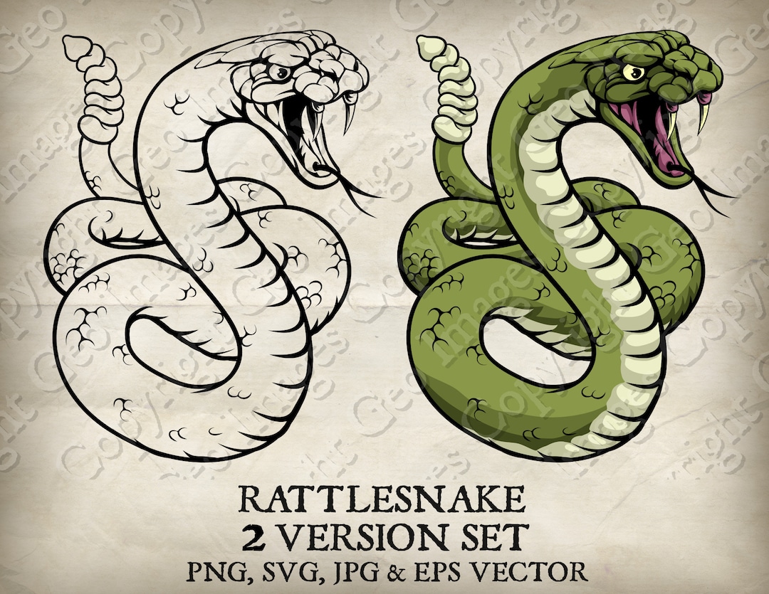 Rattlesnake or Rattle Snake Sports Rattlers Viper Mascot Cartoon Logo 2 ...